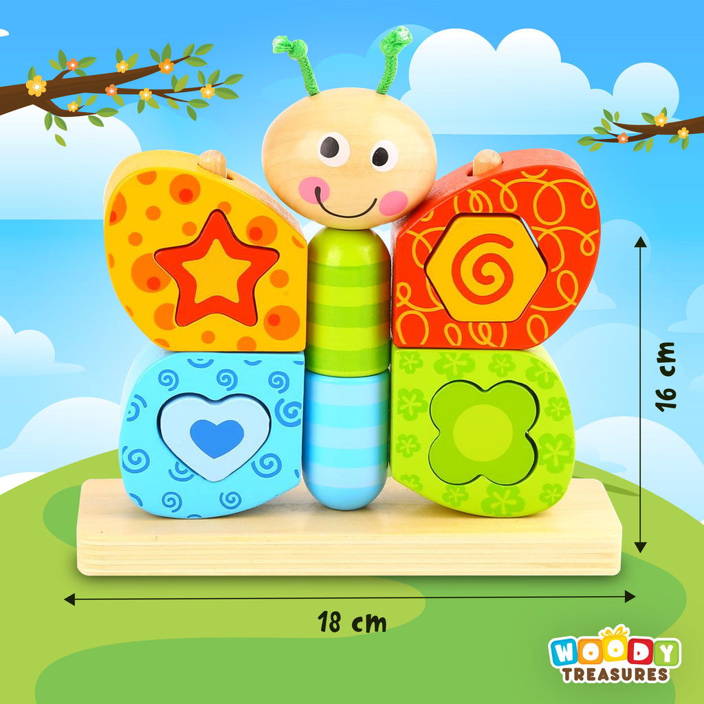 Butterfly wooden toy for toddlers